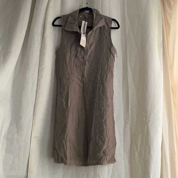 Lungo L’Arno | Dresses | Lingo Larno Made Aim Italy Taupe Linen Mini ...